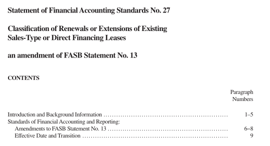 美国财务会计准则委员会 FAS 027 — Classification of Renewals or Extensions of ...